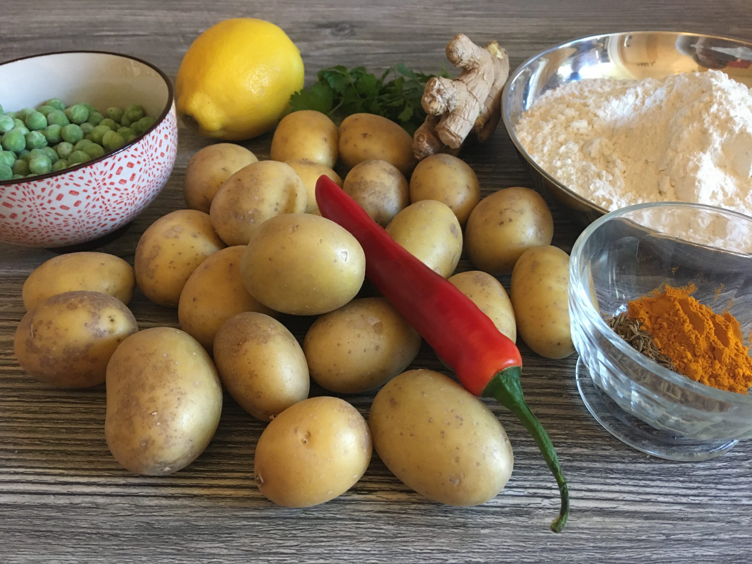 Indian Aloo Samosas with cucumber & mint raita - Two Around The World